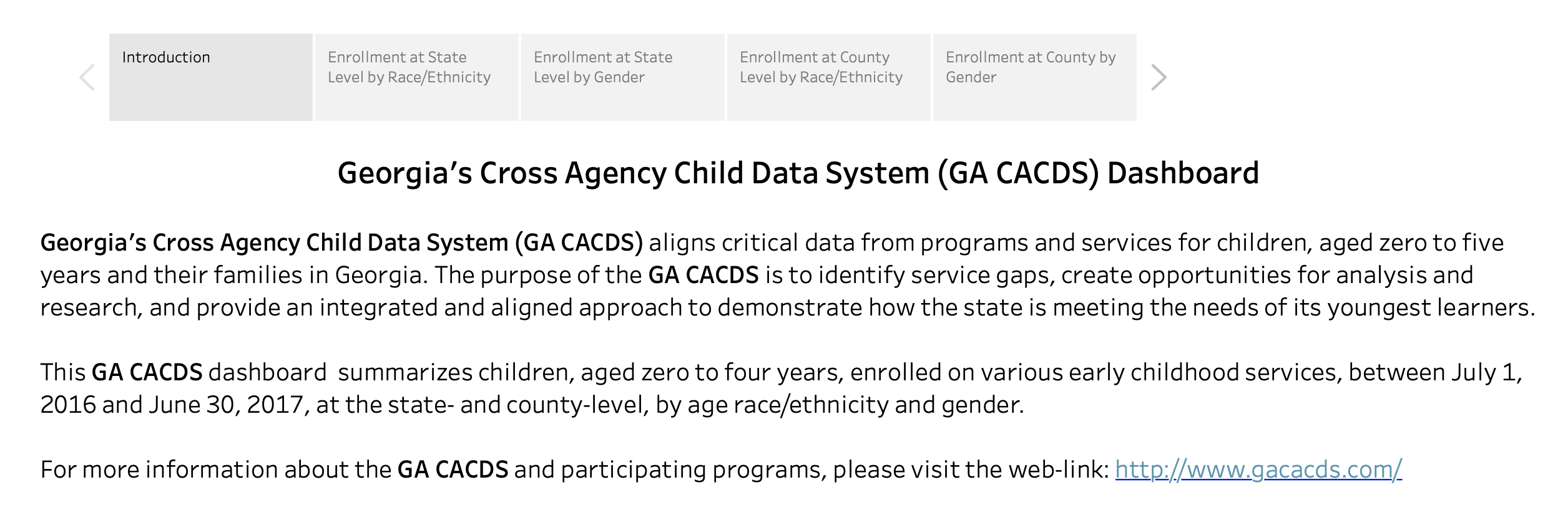 Georgia Cross Agency Child Data System Dashboard - Community Commons
