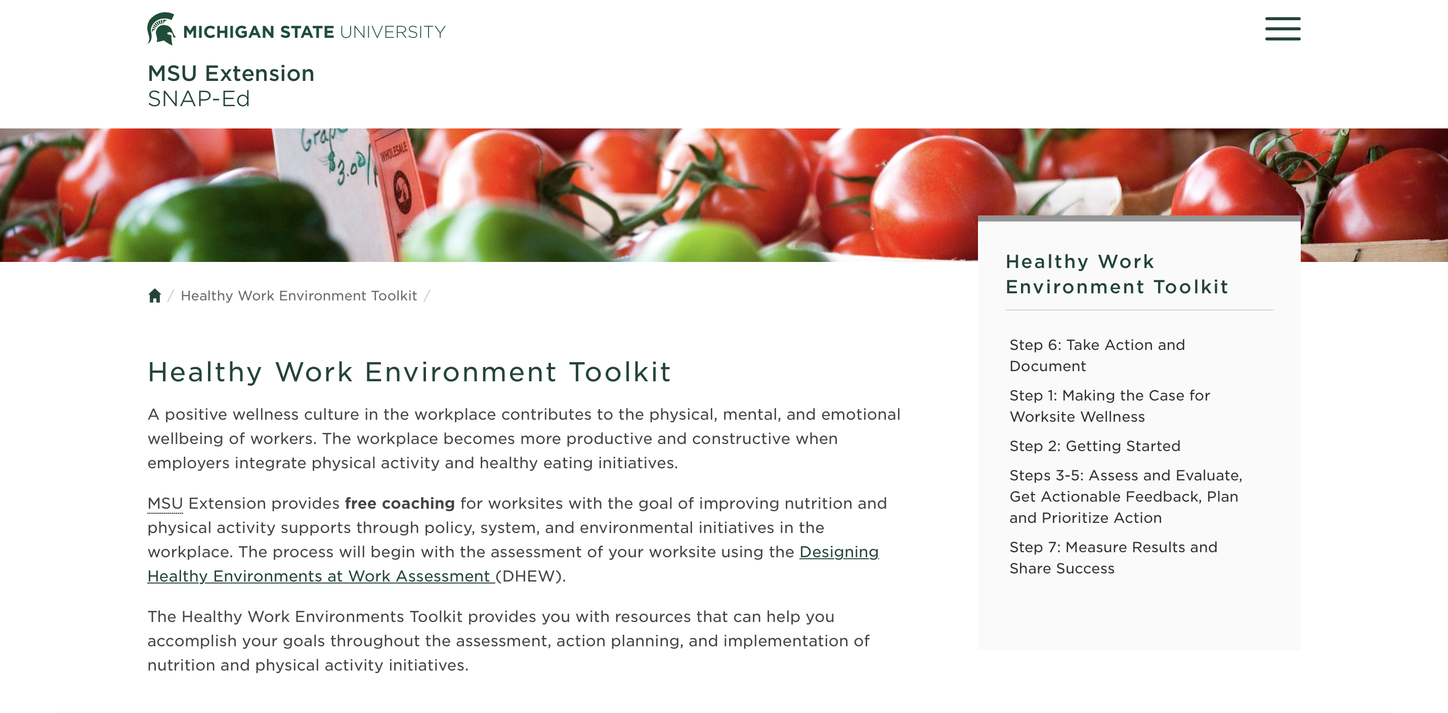 Healthy Work Environment Toolkit - Community Commons