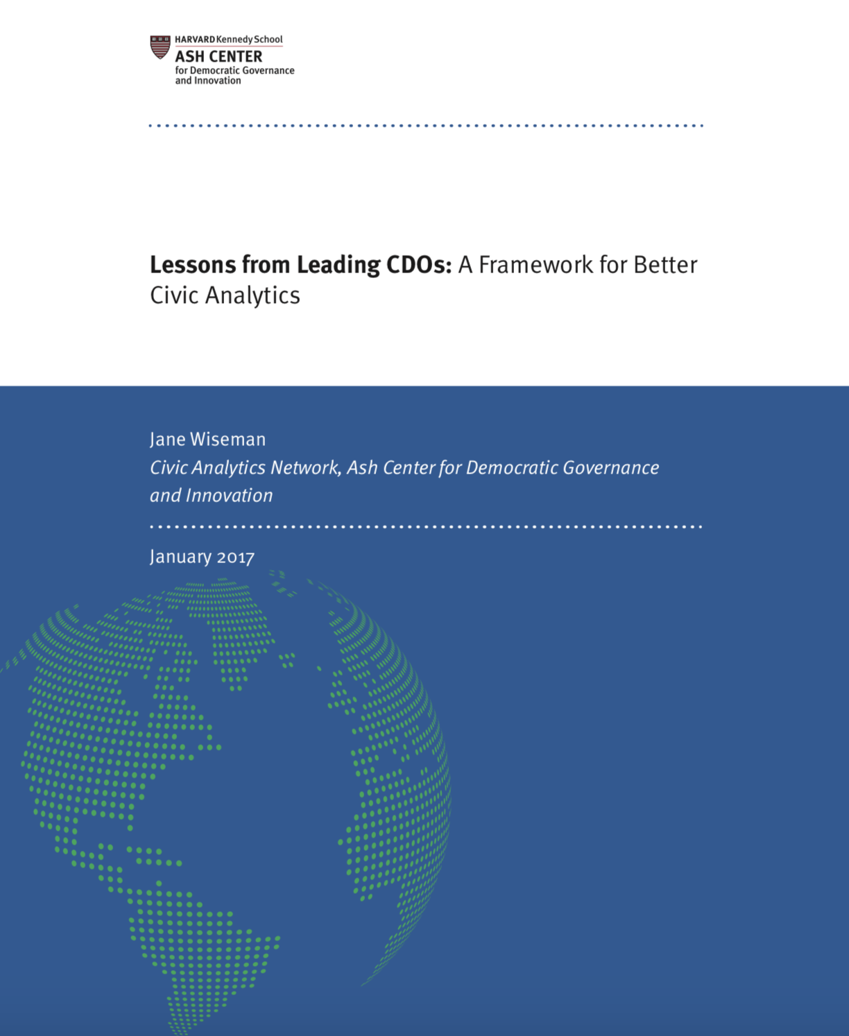 Lessons from Leading CDOs: A Framework for Better Civic Analytics ...