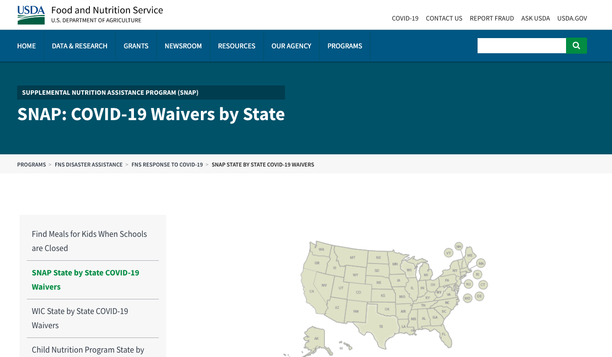 SNAP and WIC: COVID-19 Waivers by State - Community Commons