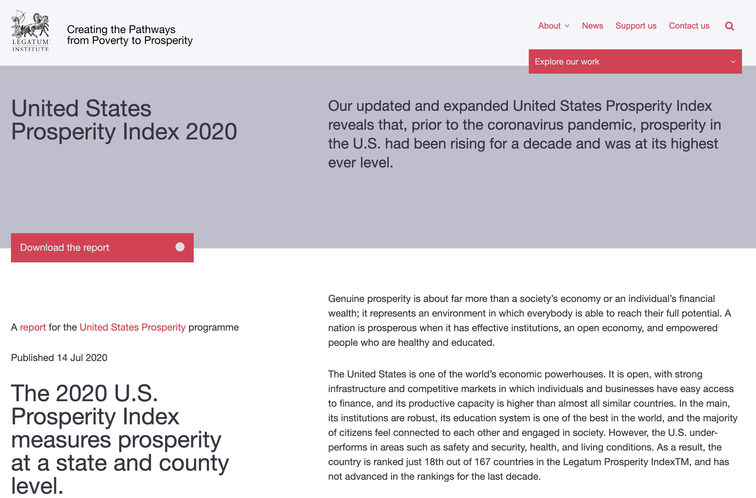United States Prosperity Index 2020 - Community Commons