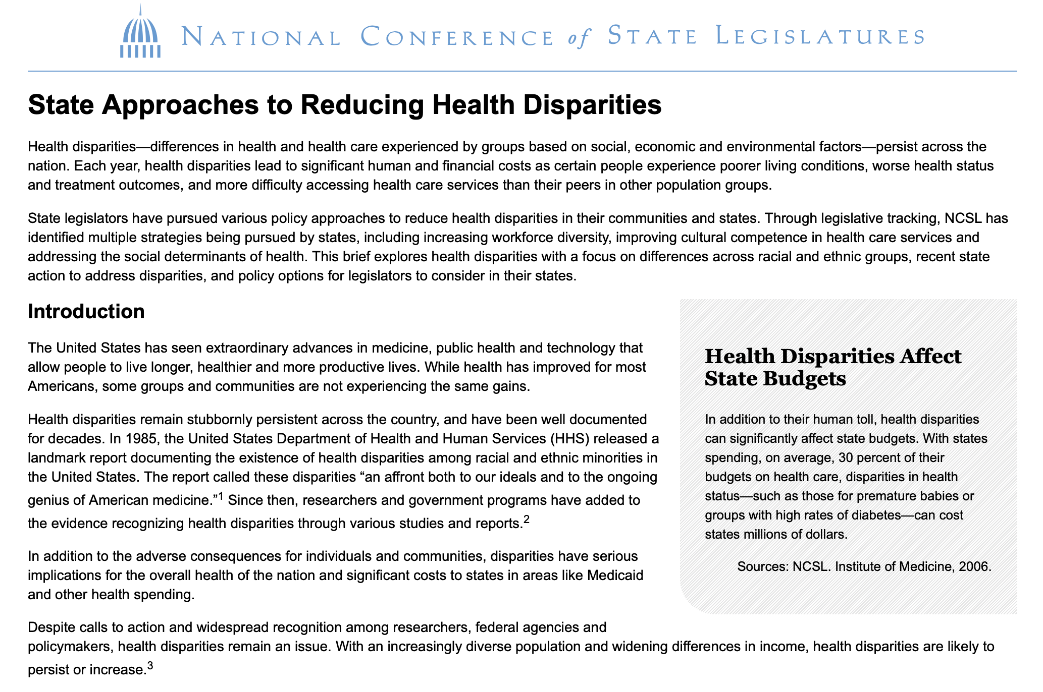 State Approaches to Reducing Health Disparities - Community Commons