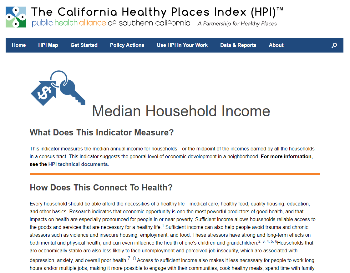 Healthy Places Index Policy Guide - Median Income - Community Commons